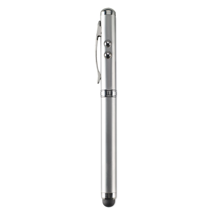 Laser Pointer Touch Pen with LED Light & Stylus – Metal Body, Red Laser ...